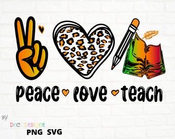 Peace Love Learning Svg - Etsy