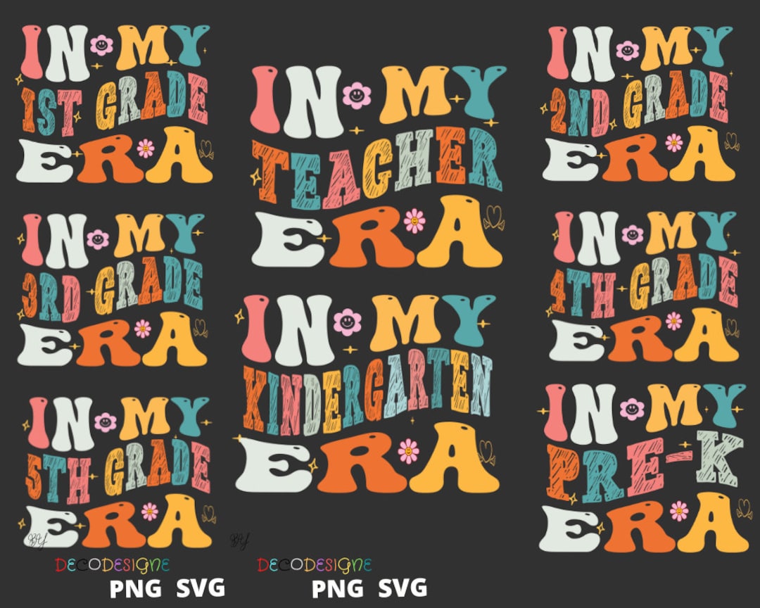 In My Teacher Era Svg/png Bundle, Teacher Era Svg, 1st Grade Era Svg ...