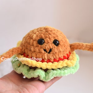 Hamburger Crochet Pattern, Burger Amigurumi Crochet Food Pattern, Fast Food Cheeseburger, Hug Me ...