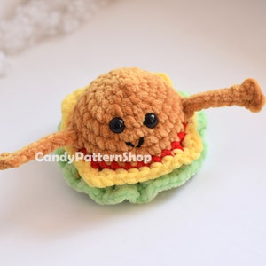 Hamburger Crochet Pattern, Burger Amigurumi Crochet Food Pattern, Fast ...
