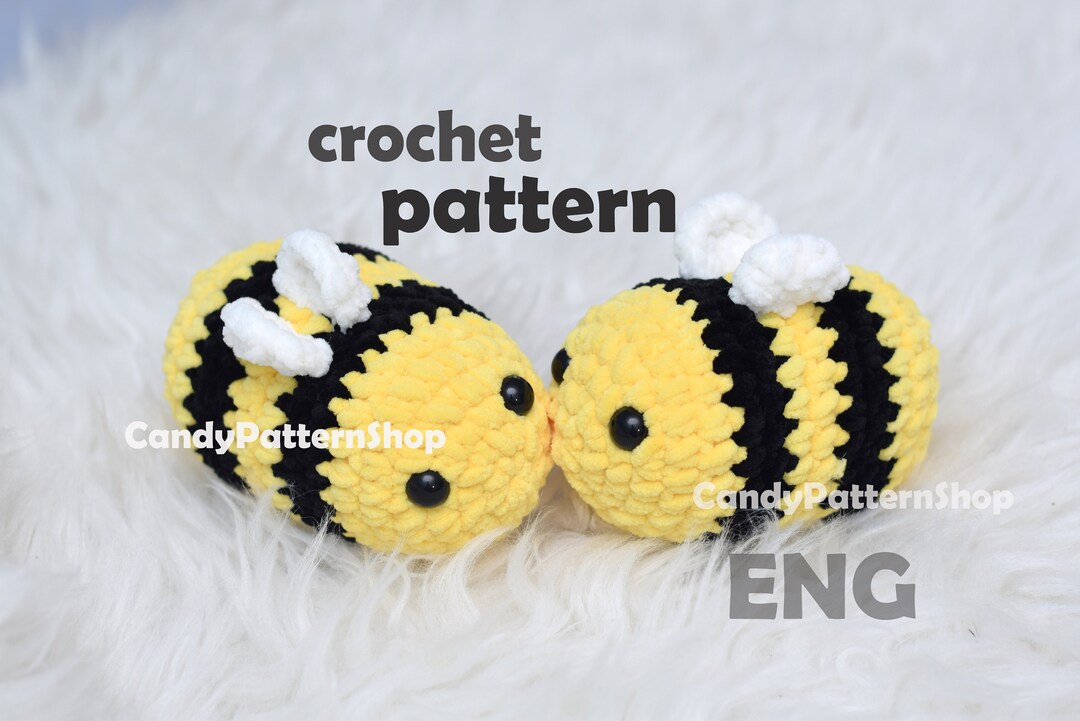 Bee Crochet Pattern, Beginner Friendly Bee Plushie Squishy Bumblebee ...