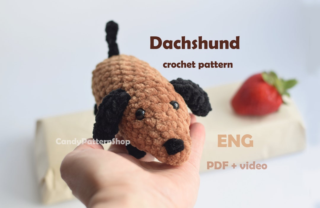 Dachshund Puppy Crochet Pattern, Sausage Dog Crochet Amigurumi Pattern ...