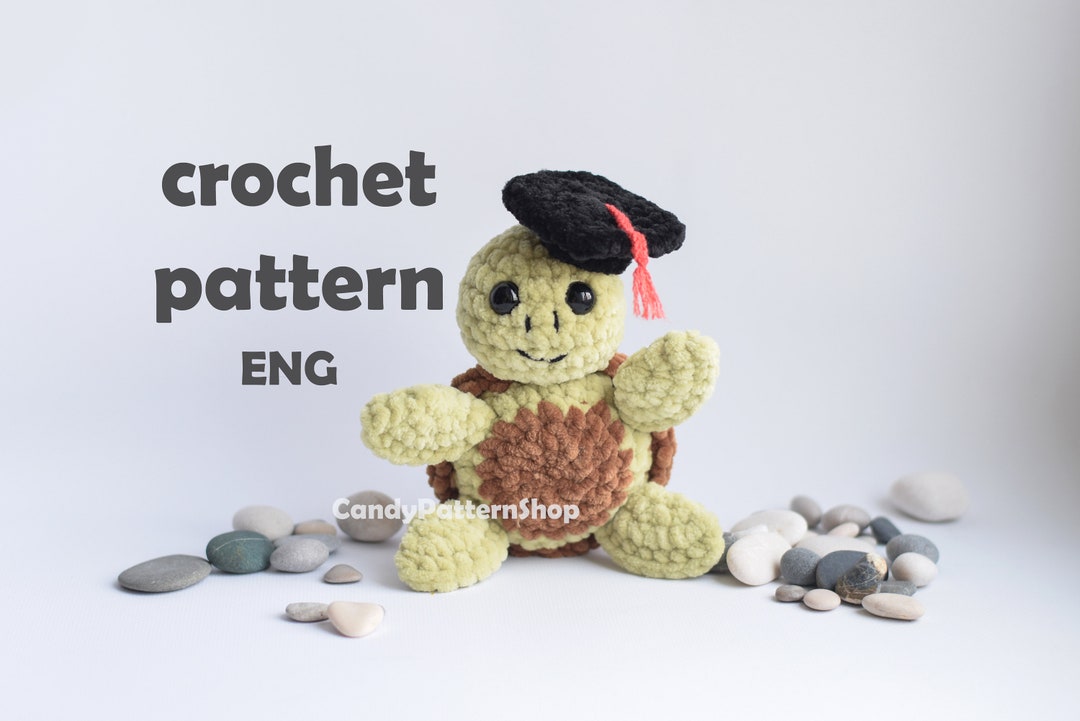 Graduation Turtle Crochet Pattern, Graduate Cap With Tassel Sea Turtle ...