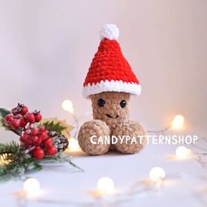 Crochet Penis Pattern With Christmas Hat, Dick Amigurumi, Crochet Penis ...