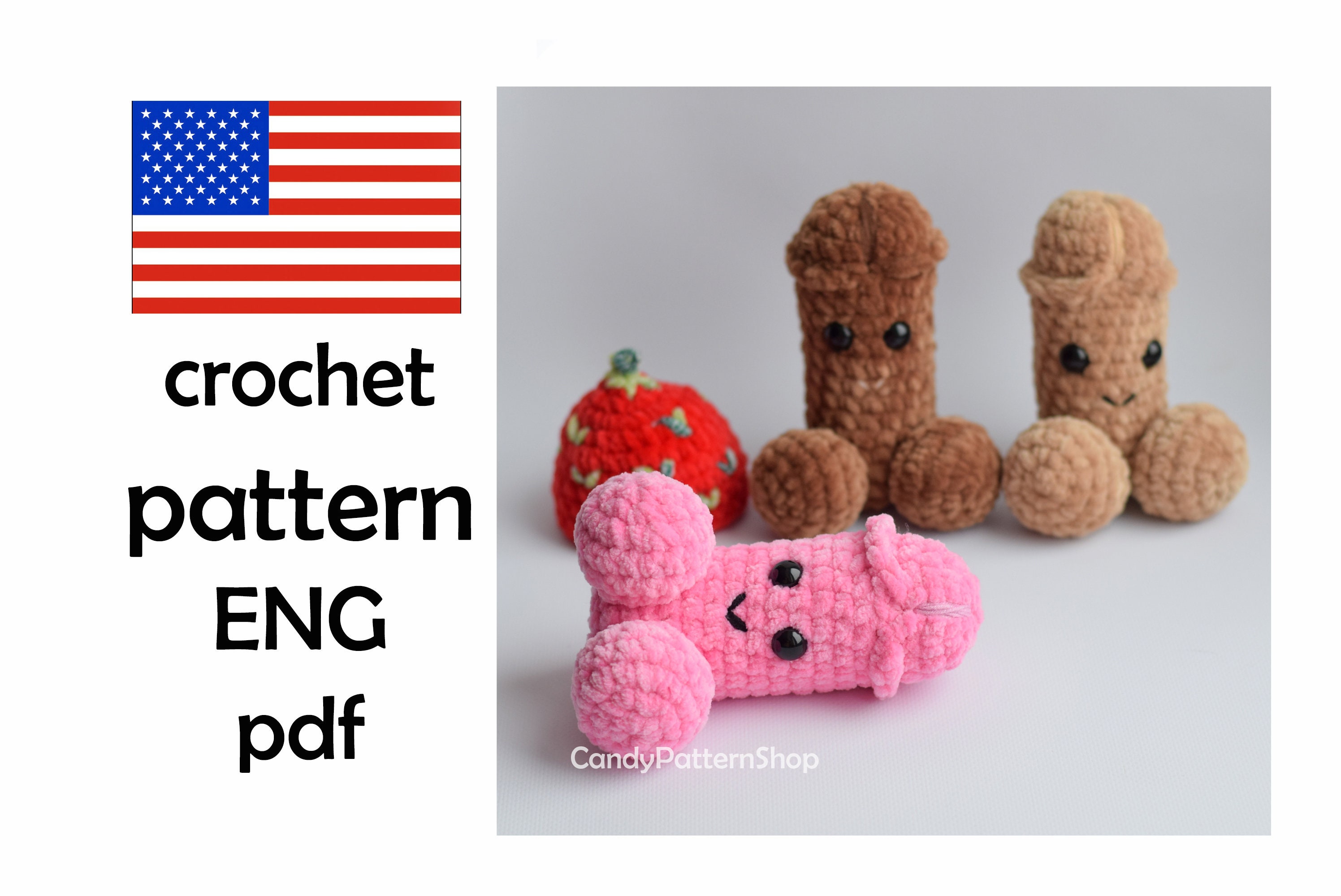 Penis Easy Crochet Pattern Pdf Plush Penis Toy Dick Amigurumi Etsy Uk