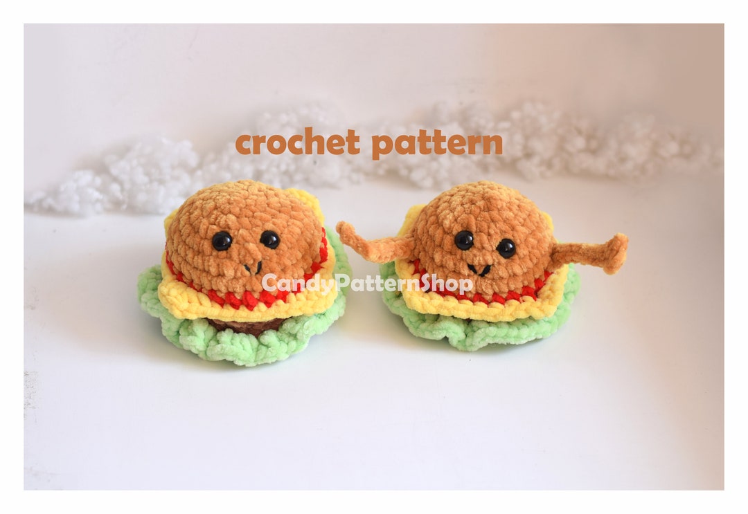 Hamburger Crochet Pattern, Burger Amigurumi Crochet Food Pattern, Fast ...
