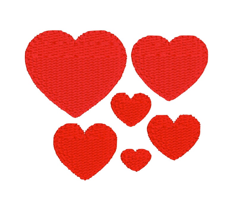 6 SIZE Heart Embroidery Designs Pes Jef Hus Xxx Dst Vp3 - Etsy