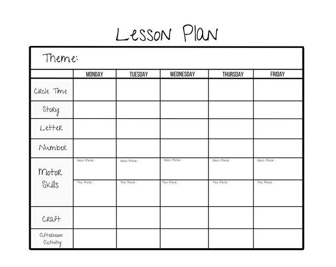 Toddler/ones Weekly Lesson Plan-black & White Style - Etsy