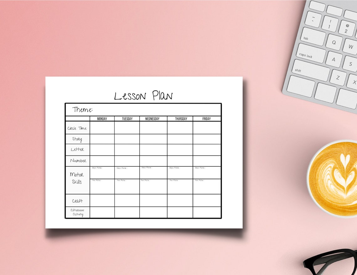 Simple Weekly Lesson Plan Template-preschool/prek/ Kindergarten/daycare ...