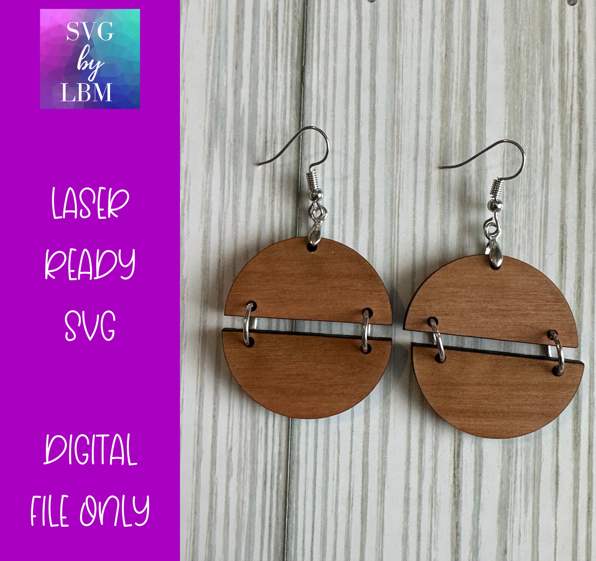 Split Circle Earrings SVG, Glowforge Earrings, Earring SVG, Earring SVG ...