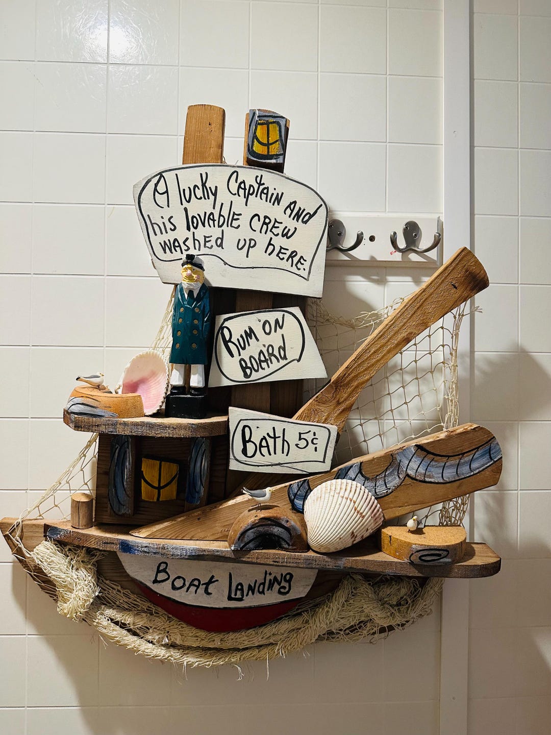 Vintage Driftwood Ship Decor - Etsy