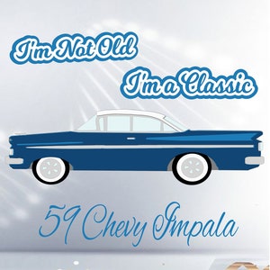 1959 Impala Chevy DIGITAL DOWNLOAD SVG Cake Topper With Words Included ...