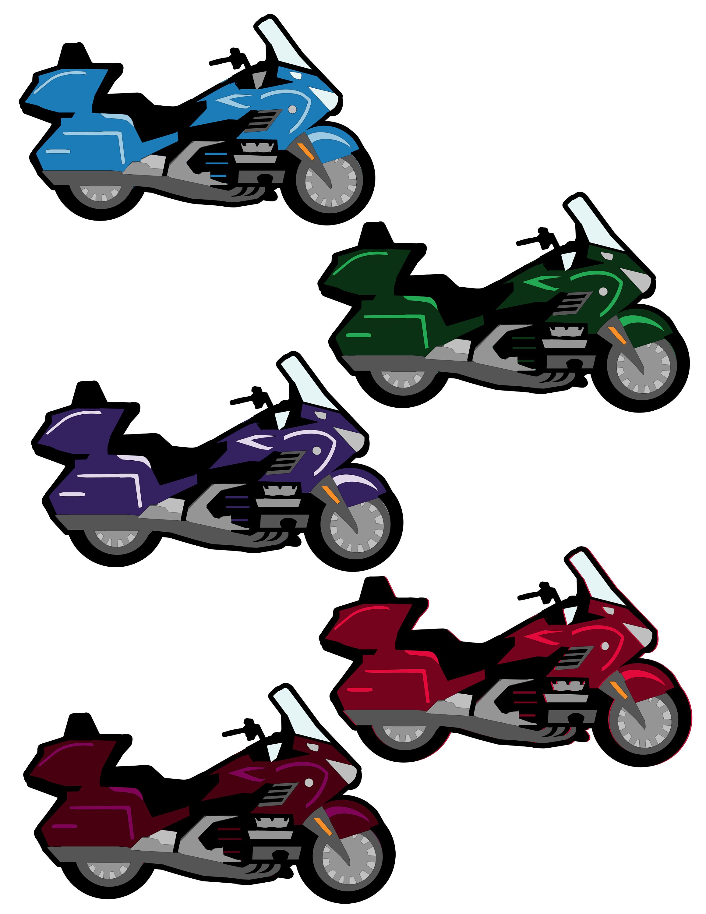 Vintage Motorcycle SVG: Multi-layered Goldwing Pattern (digital ...