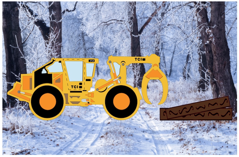 Skidder Svg DIGITAL DOWNLOAD Layered Construction Vehicle, Holiday ...
