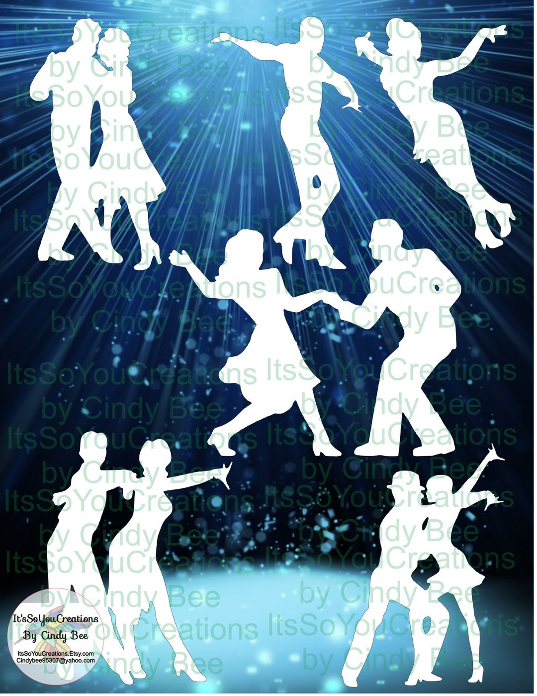 Dancers DIGITAL DOWNLOAD Silhouette Style, Single Layer Cuts, No ...