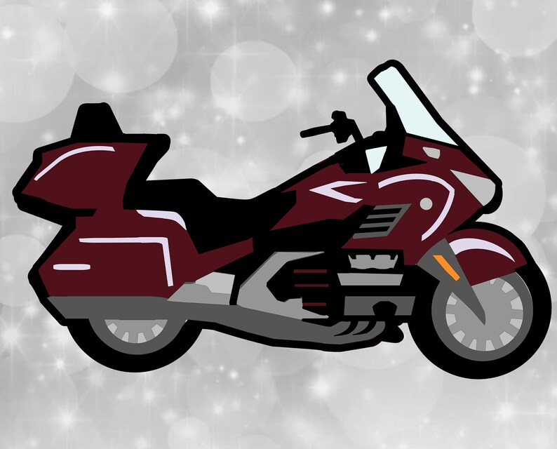 Vintage Motorcycle SVG: Multi-layered Goldwing Pattern (digital ...