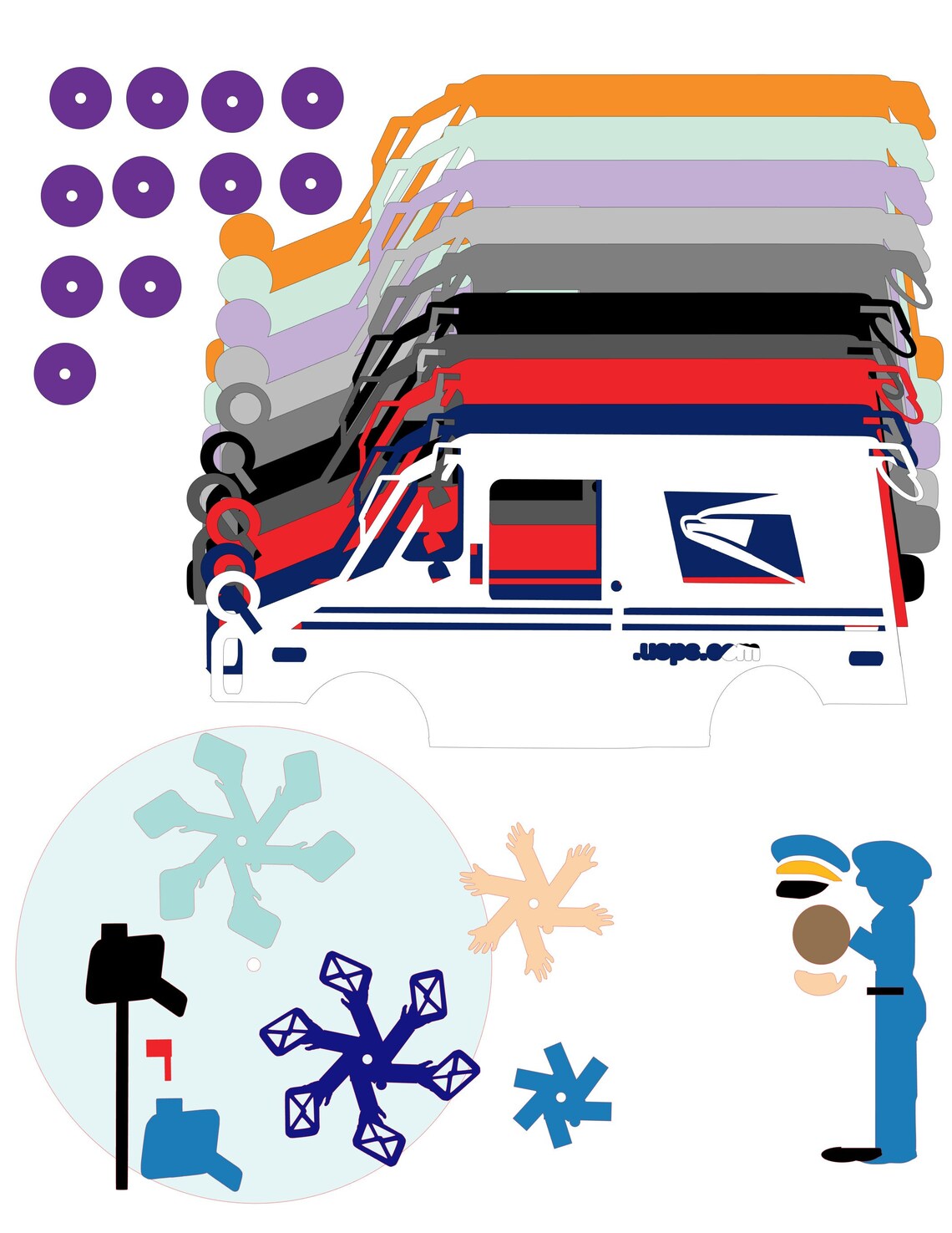 Mailman SVG DIGITAL Download Mail Layered Interactive USA & - Etsy