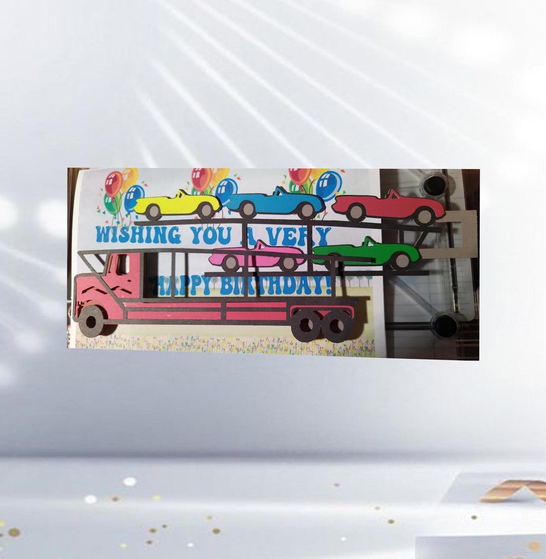 Big Rig Car Loader Card: Interactive SVG, PNG, JPG (digital Download ...