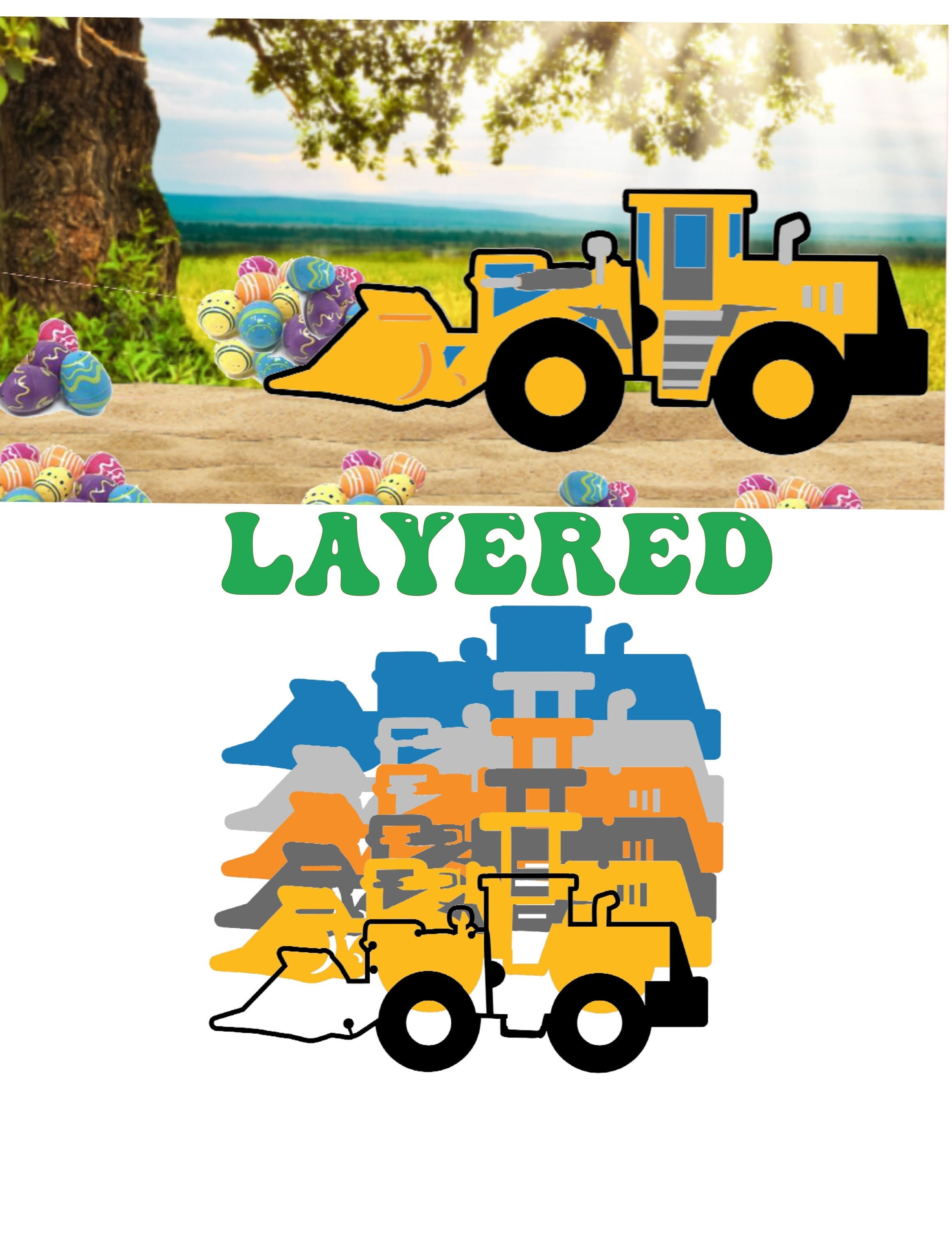 Front Loader SVG: Multi-layered Construction Vehicle (digital Download ...
