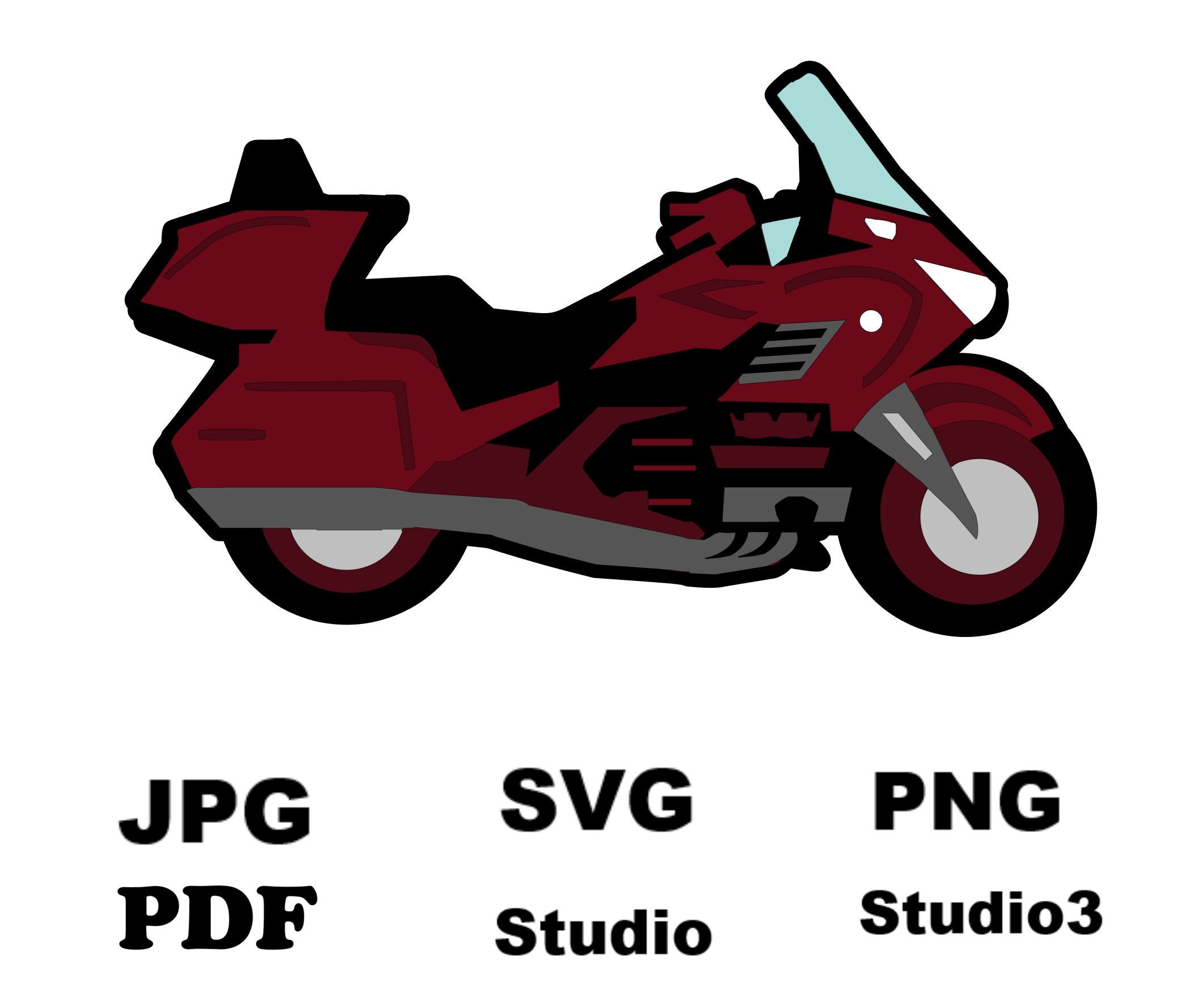 Vintage Motorcycle SVG: Multi-layered Goldwing Pattern (digital ...