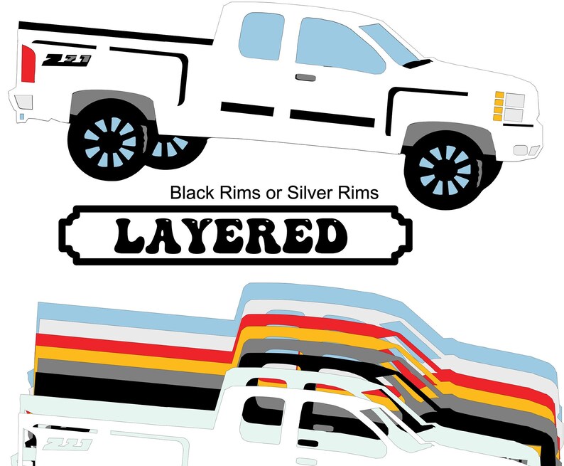 Chevy Z71 Silverado Truck DIGITAL DOWNLOAD Svg Layered Vehicle for ...