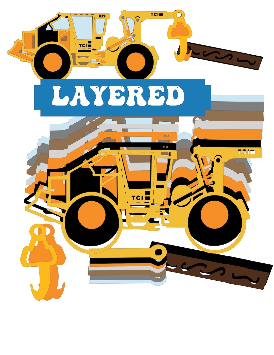 Skidder SVG: Layered Construction Vehicle Cut File (digital Download ...