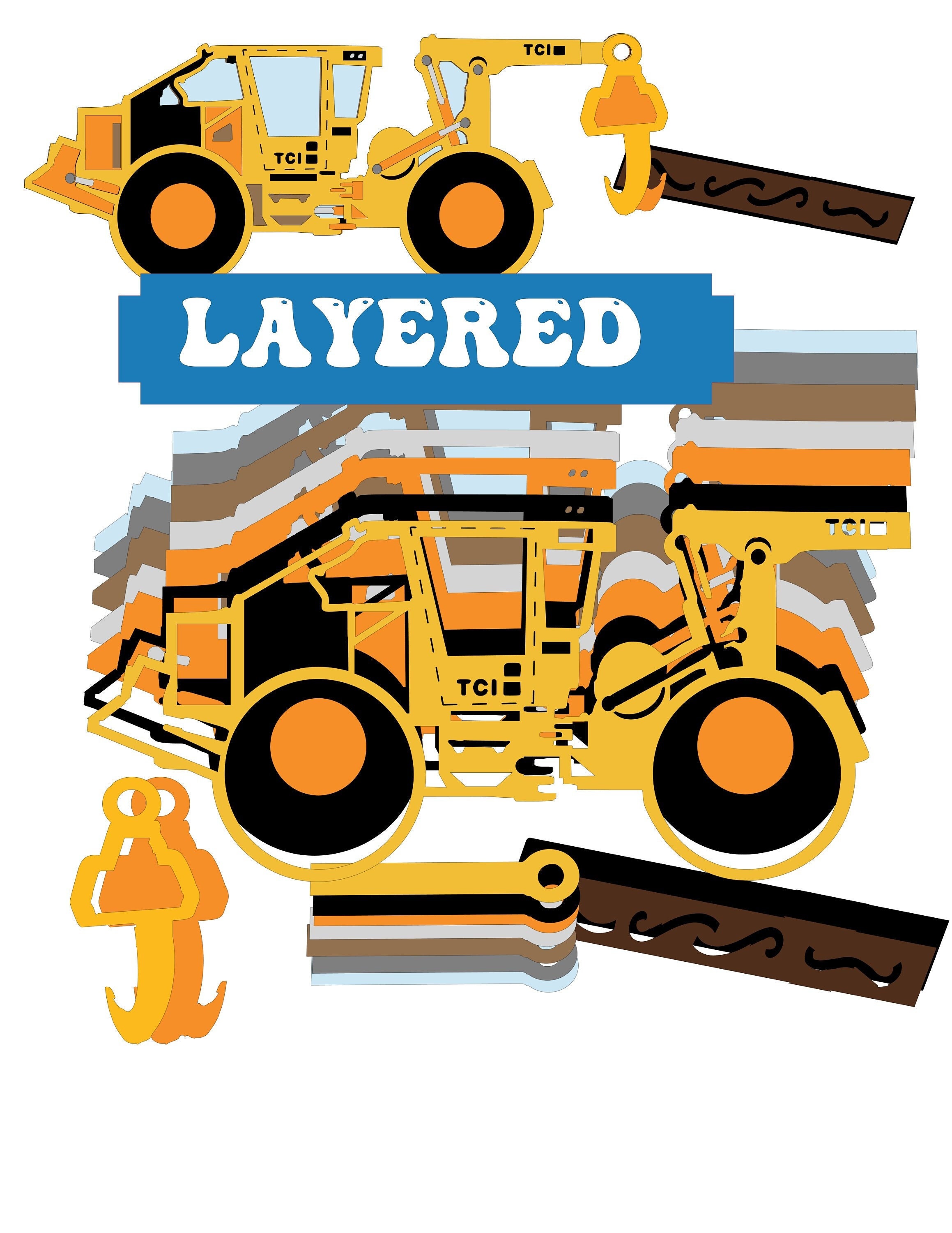 Skidder SVG: Layered Construction Vehicle Cut File (digital Download ...