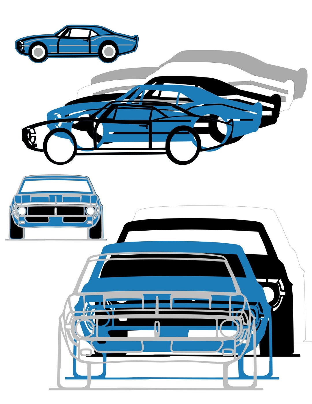 Camaro SVG DIGITAL DOWNLOAD Car Layered Vehicle for Machine or Fussy ...