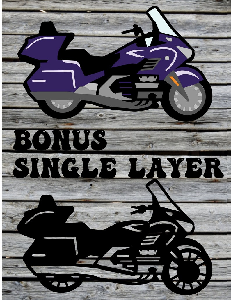 Vintage Motorcycle SVG: Multi-layered Goldwing Pattern (digital ...