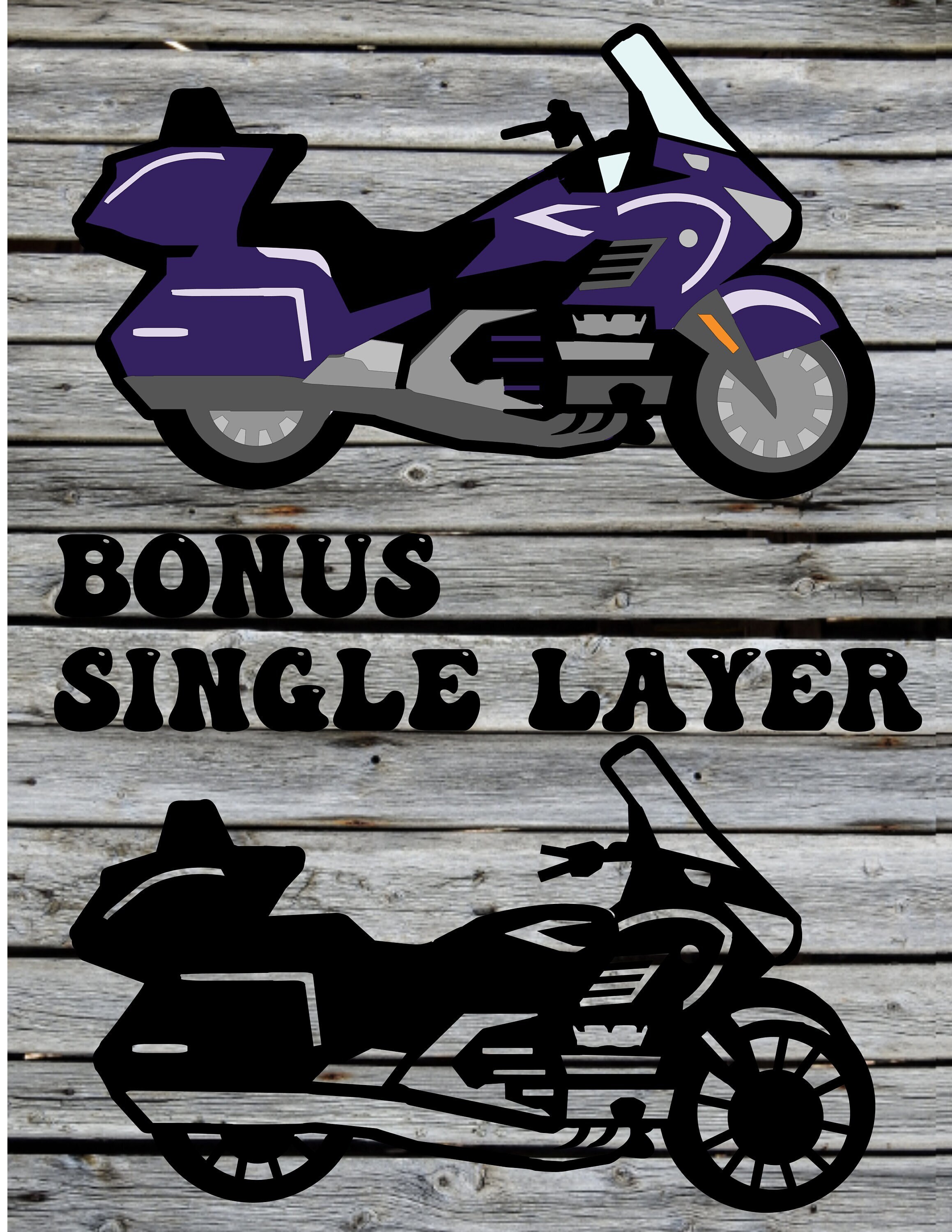 Vintage Motorcycle SVG: Multi-layered Goldwing Pattern (digital ...