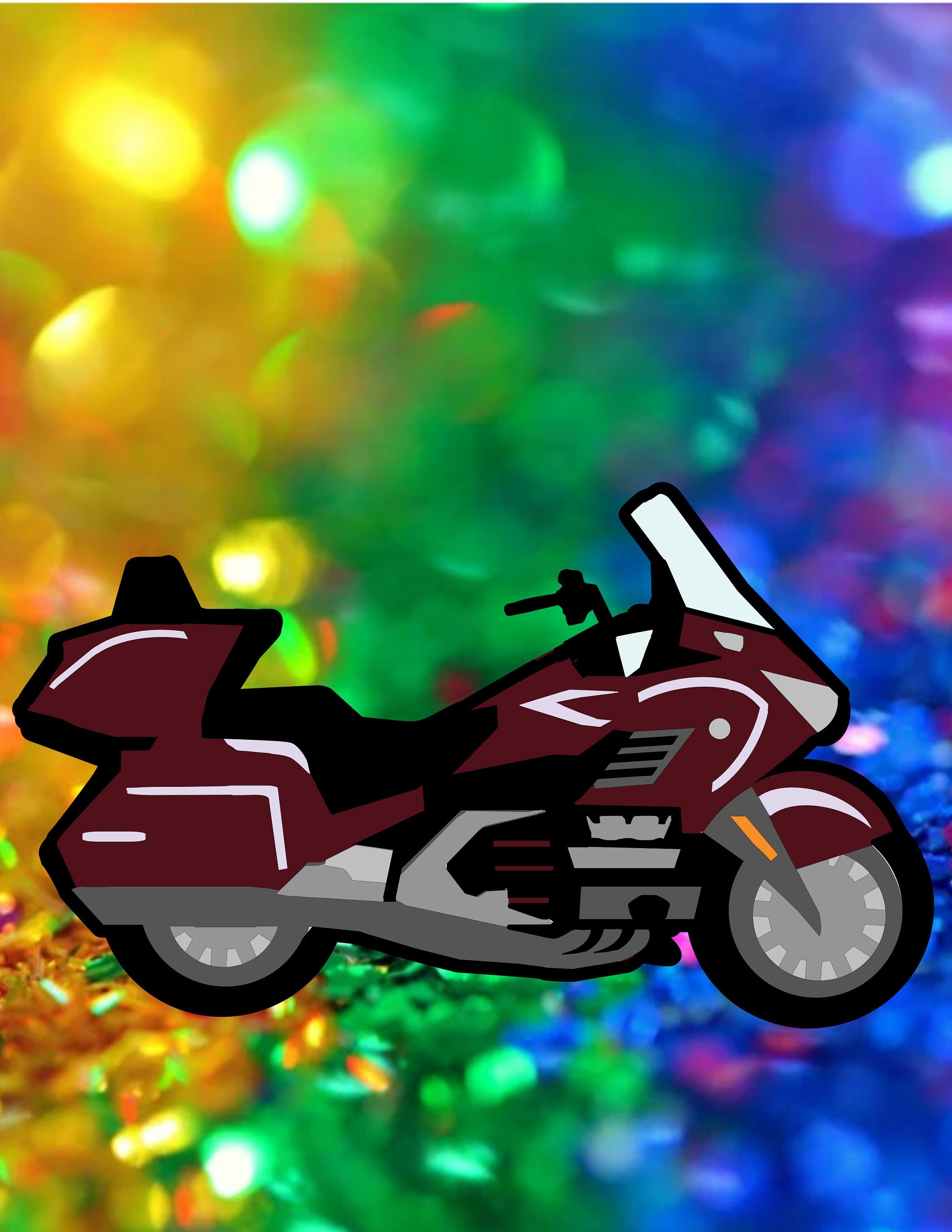 Vintage Motorcycle SVG: Multi-layered Goldwing Pattern (digital ...