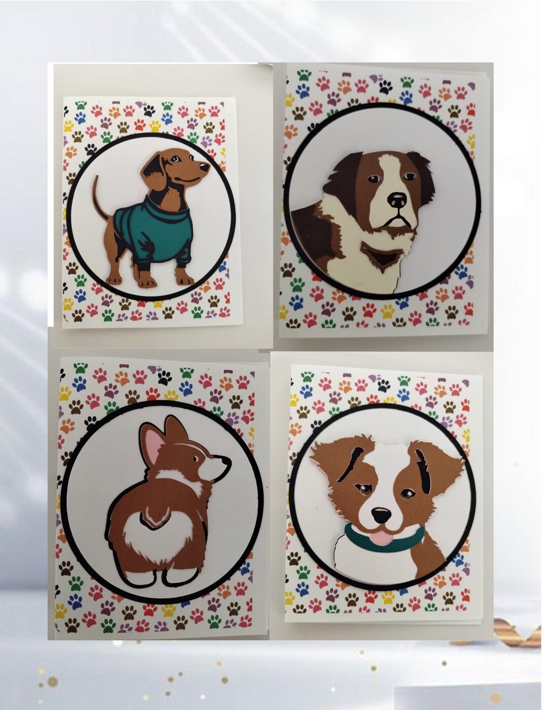 Set 2 of Dogs DIGITAL DOWNLOAD Single Layer-print and Cut & Multi Paper ...