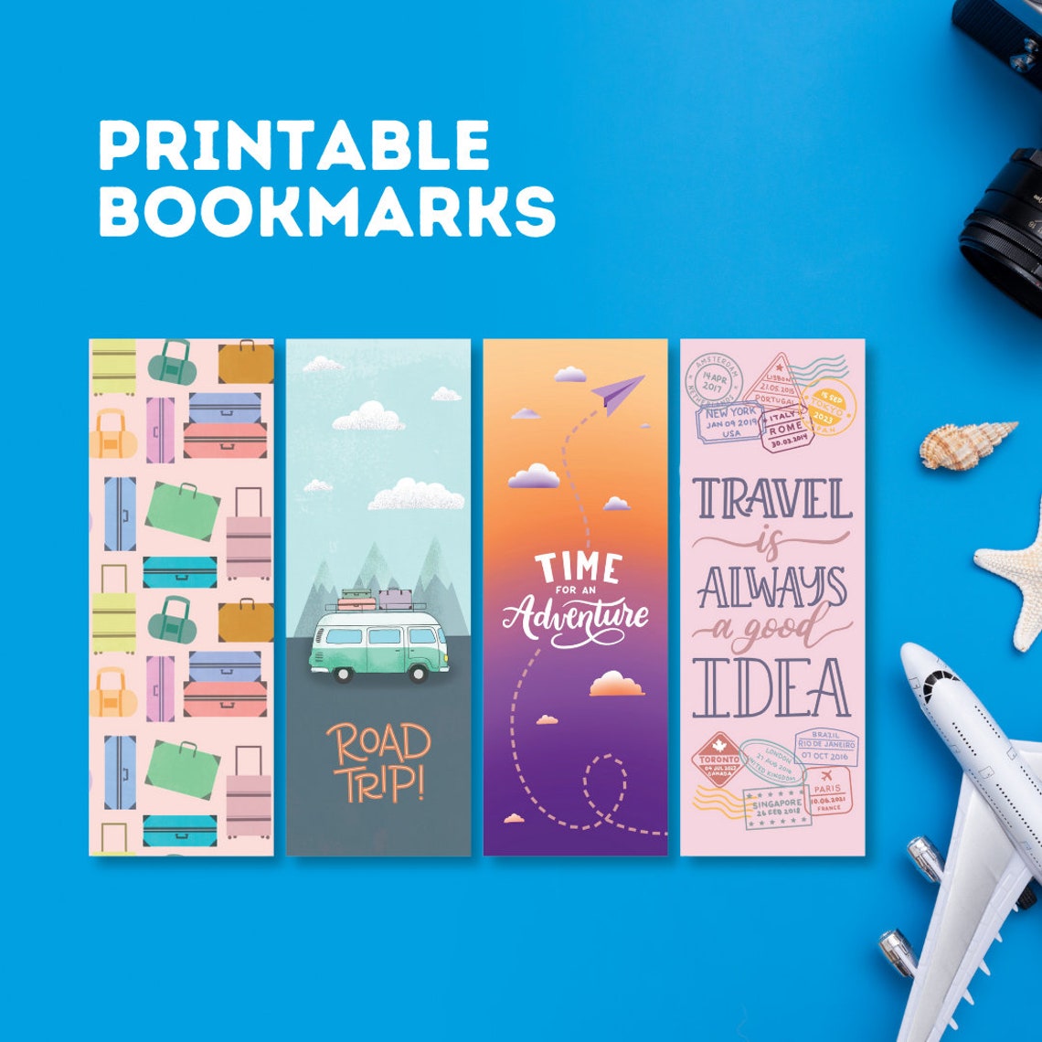 Travel Bookmarks: Hand-drawn Adventure Designs (digital Download) - Etsy