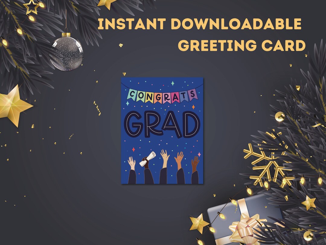 Graduation Printable Card, Congratulations, Instant Download PDF ...