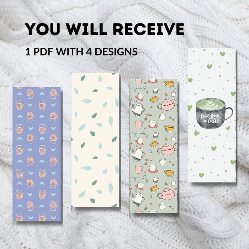 Hand Drawn Tea Inspired Printable Bookmarks | Digital Download | Set of ...
