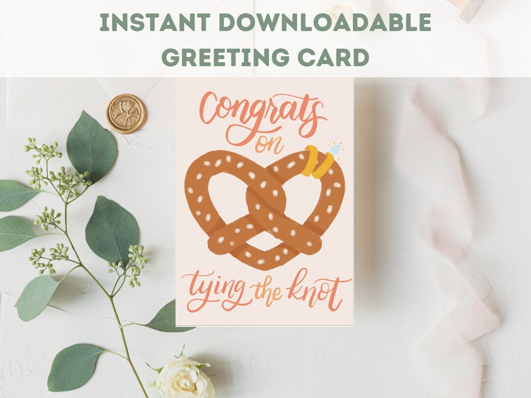 Wedding Printable Card, Congratulations, Instant Download PDF, Card for ...