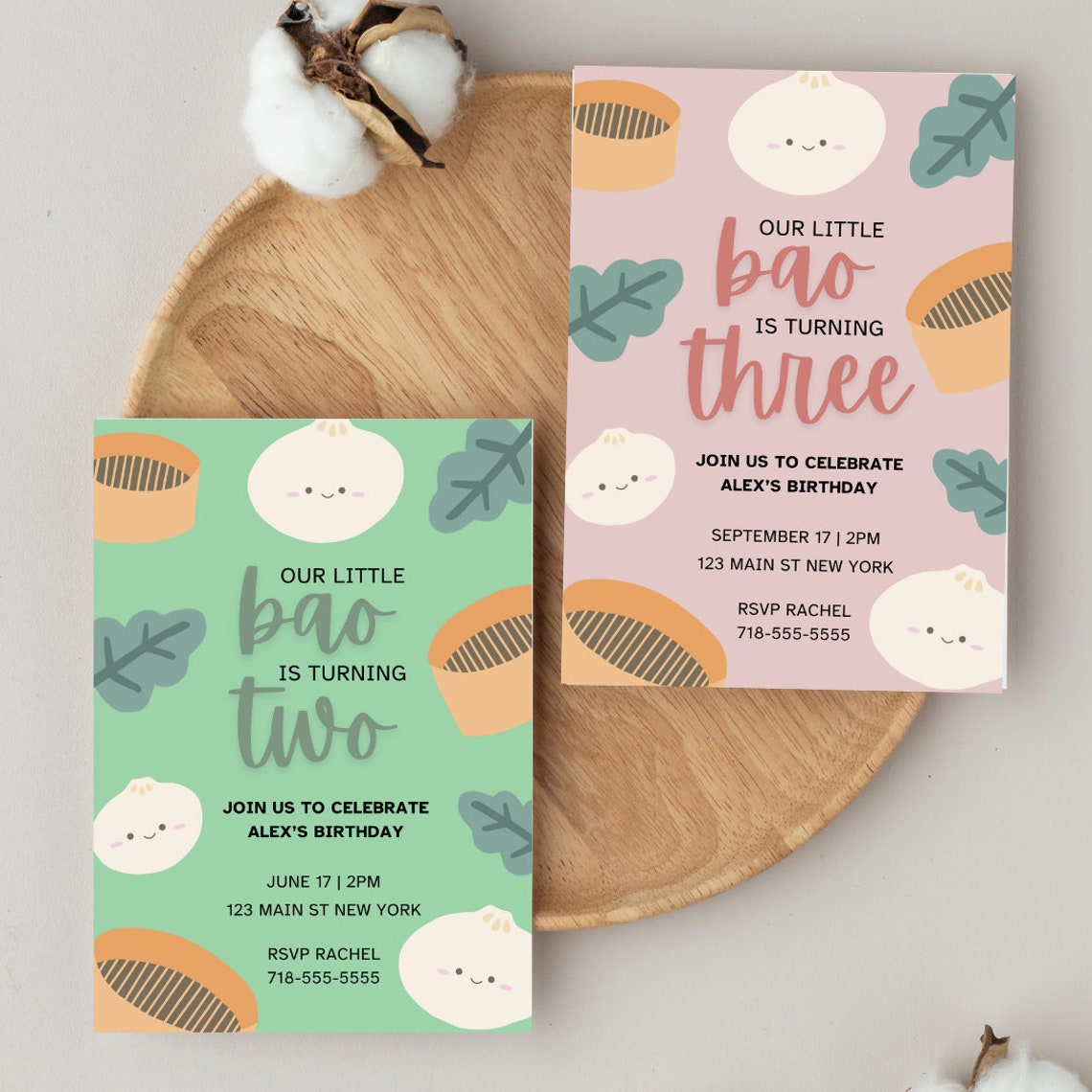 Dim Sum Birthday Invitation: Baby Bao Party, Asian Design (canva ...