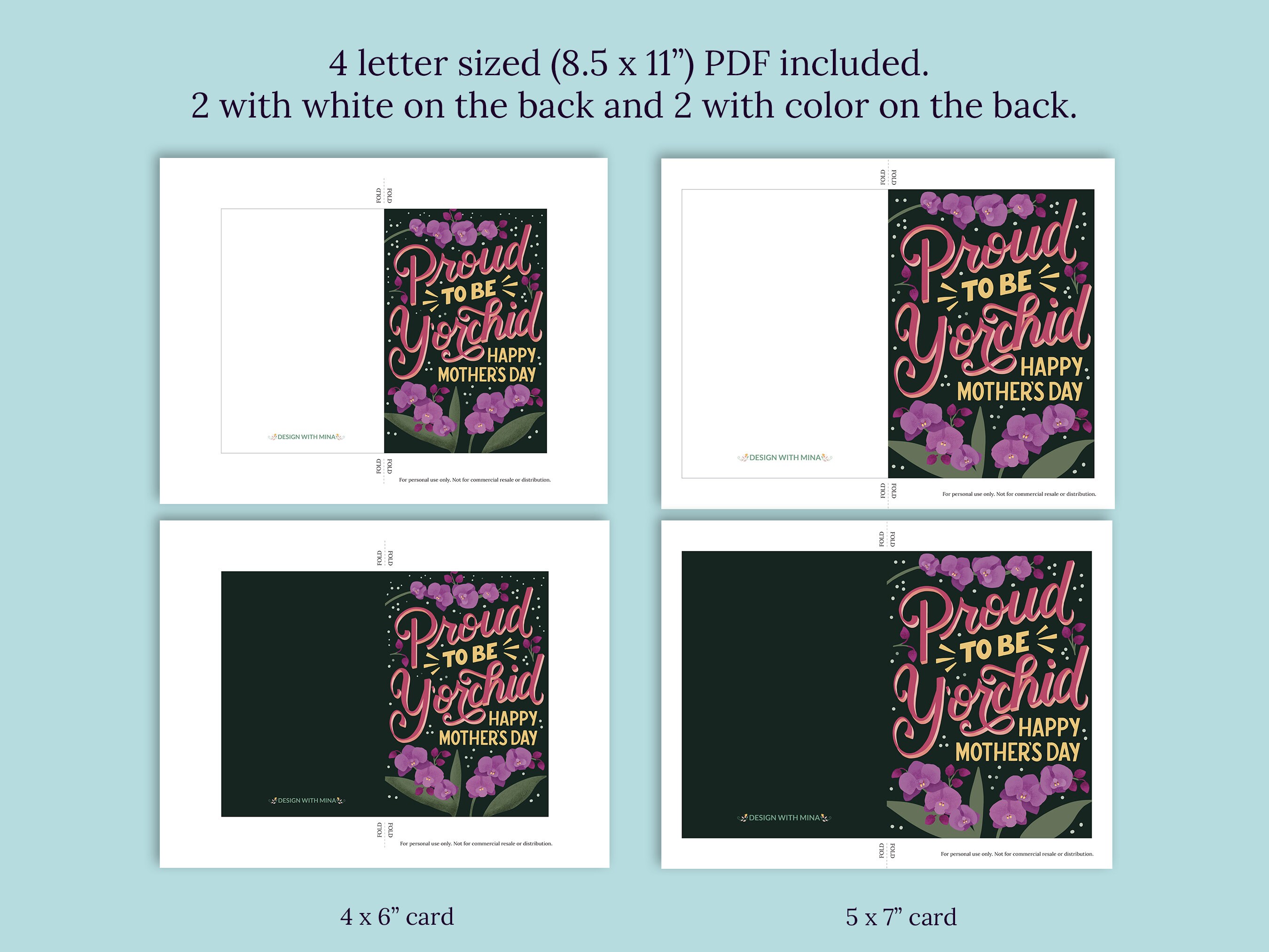 Happy Mother's Day Printable Card, Plants and Flowers, Instant Download ...