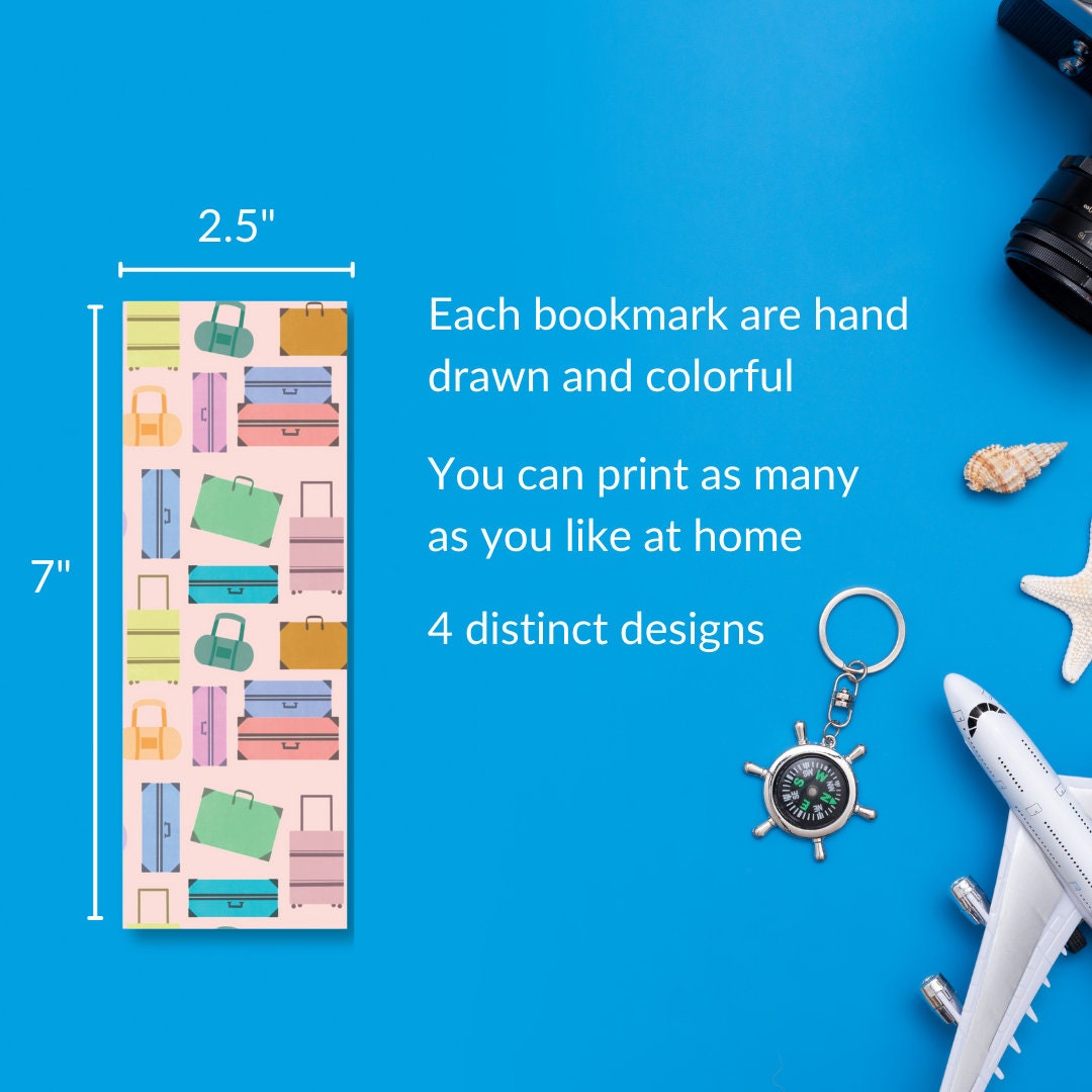 Travel Bookmarks: Hand-drawn Adventure Designs (digital Download) - Etsy