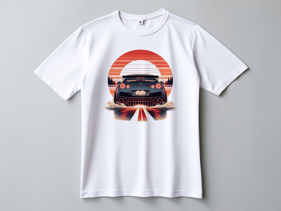 Sunset Bound GTR Rear Angle Vector Digital Drawing Digital Art File ...