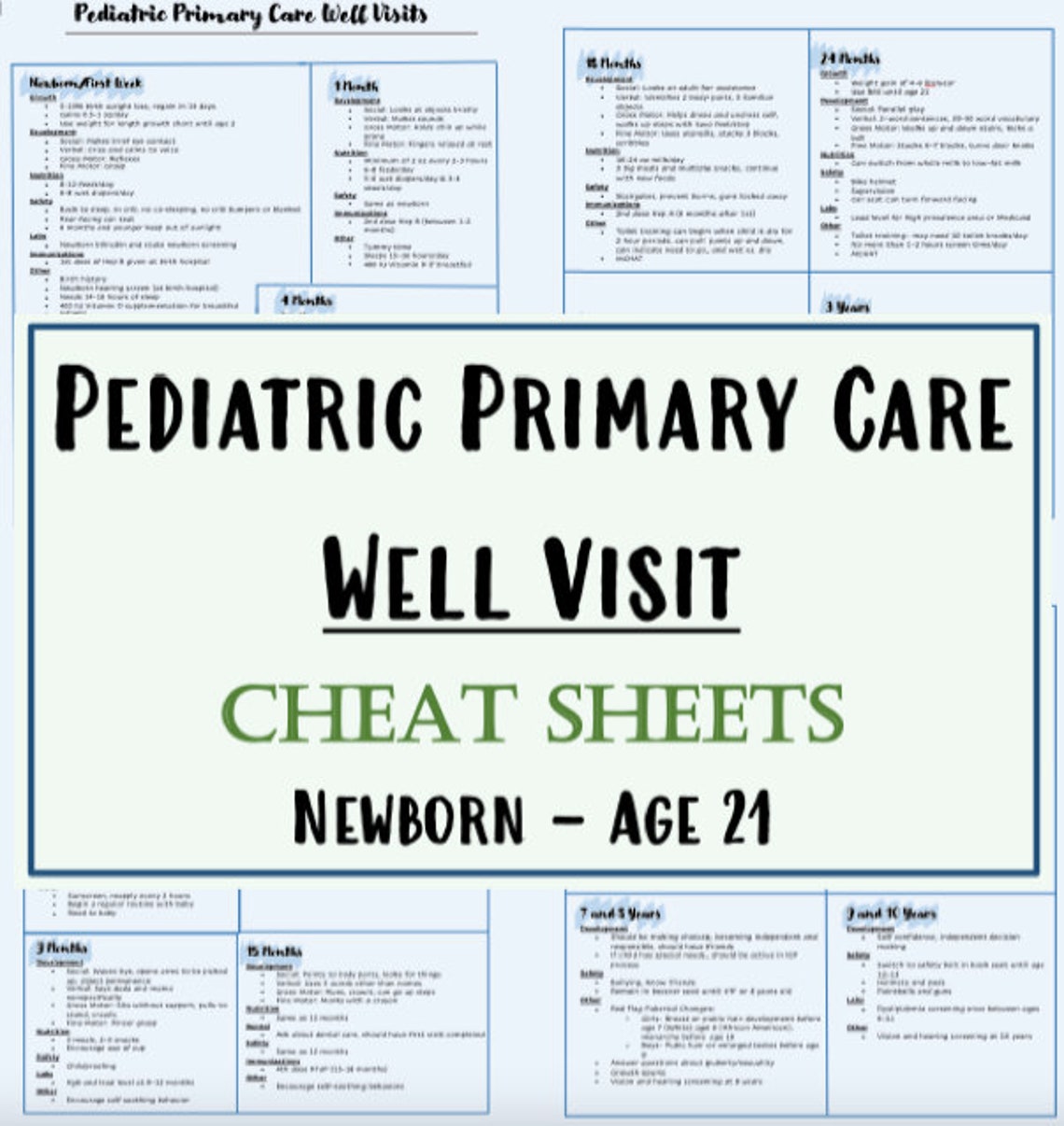 Pediatric Primary Care Cheat Sheets for Nurse Practitioner - Etsy