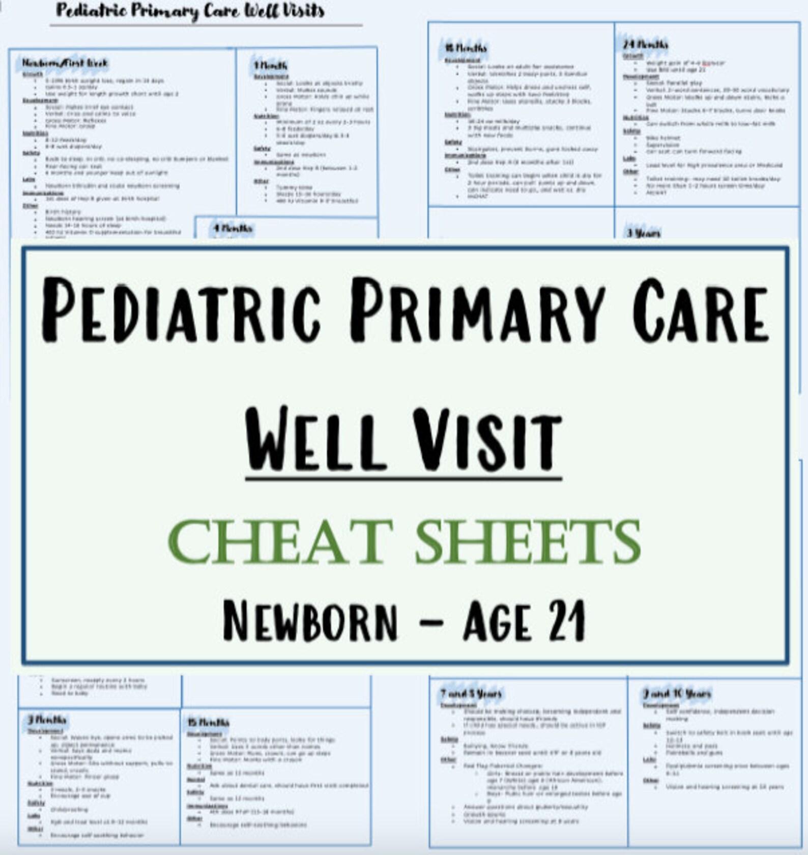 Pediatric Primary Care Cheat Sheets for Nurse Practitioner - Etsy