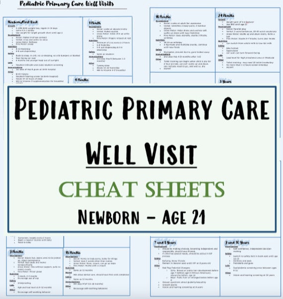 Pediatric Primary Care Cheat Sheets for Nurse Practitioner - Etsy