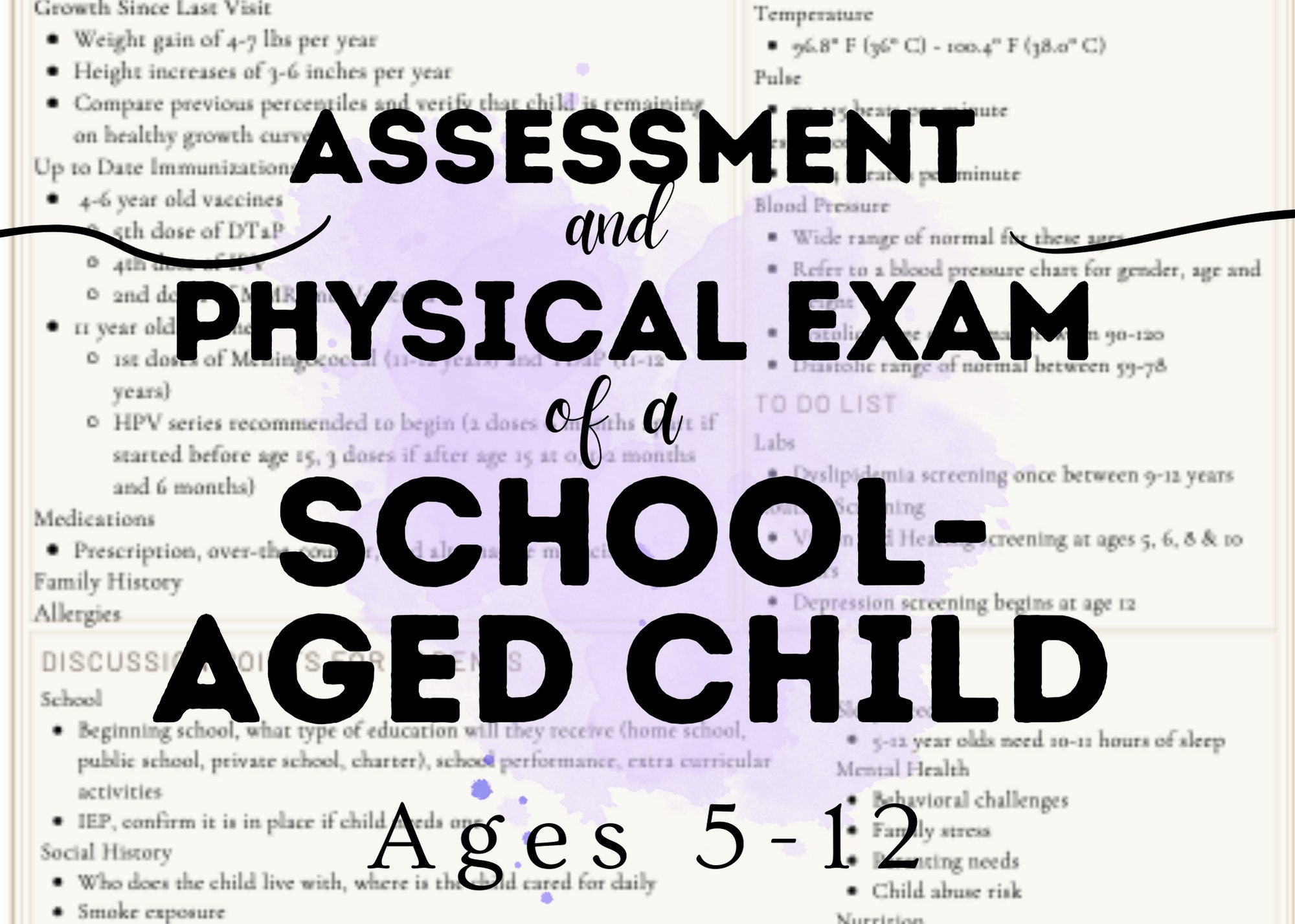 Assessment and Physical Exam of a School-aged Child, Digital Download ...