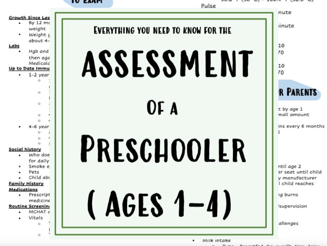 Health Assessment and Exam of a Preschool Aged Child, Digital Download ...