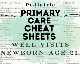 Pediatric Primary Care Cheat Sheets for Nurse Practitioner, Medical ...