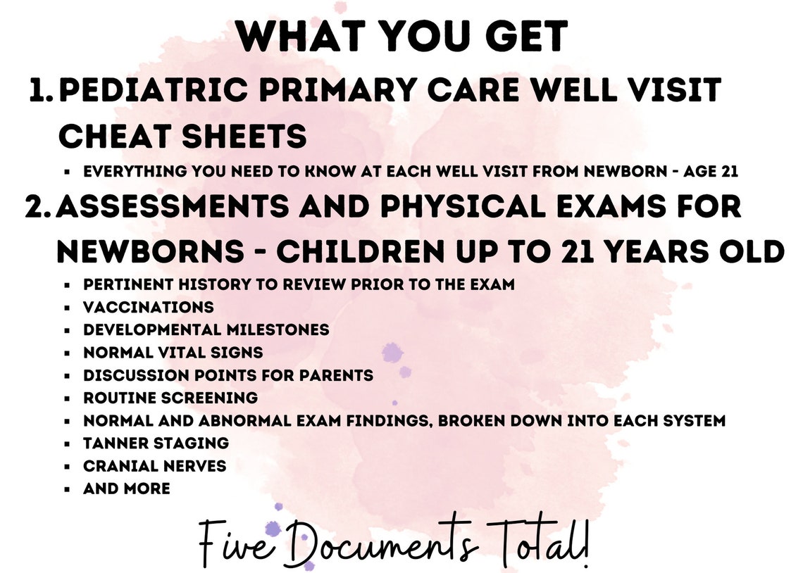 BUNDLE- All Items in My Shop! Pediatric Primary Care Cheat Sheets ...