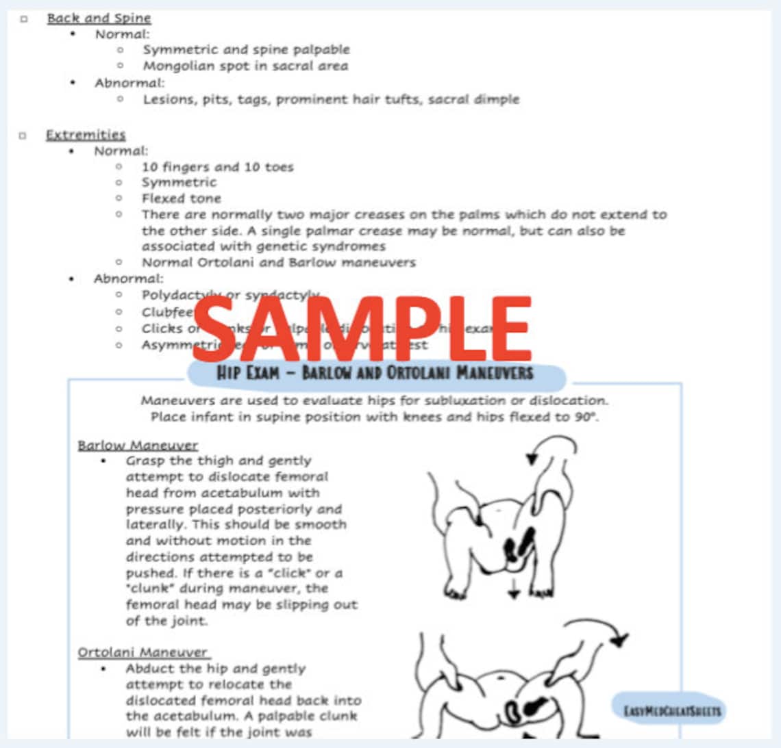 Newborn Assessment Cheat Sheet, Hard Copy Shipped to You - Etsy