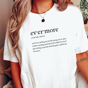 Evermore Definition Lyric Shirt, Taylor Shirt, Taylor Merch, Rep Merch ...