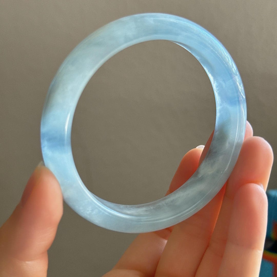 Aquamarine Blue Crystal Bangle, Natural Aquamarine Bangle, March ...